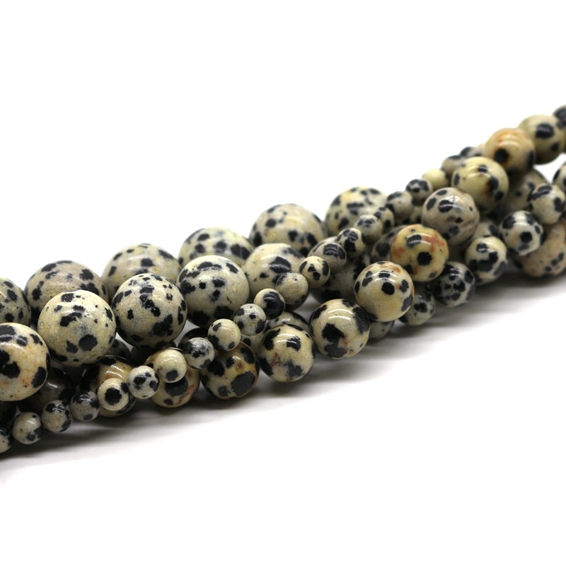 Dalmatiner Jaspis perler Natural Jasper Dalmatian stenperler